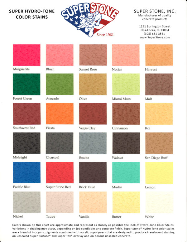 Color Charts – Super Stone, Inc.