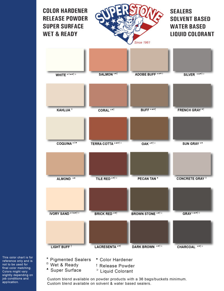 Color Charts – Super Stone, Inc.