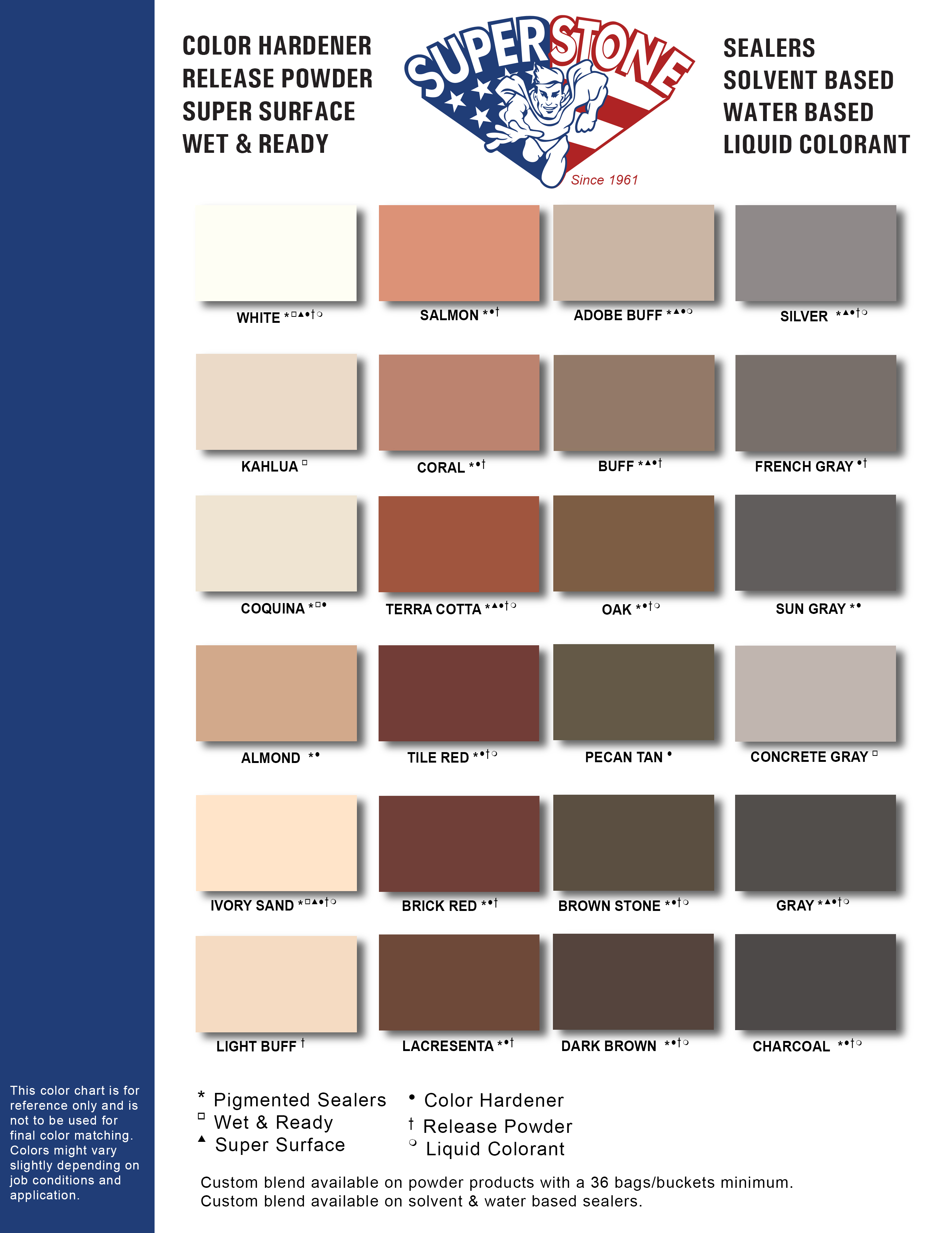 Color Chart 2019 – Super Stone, Inc.