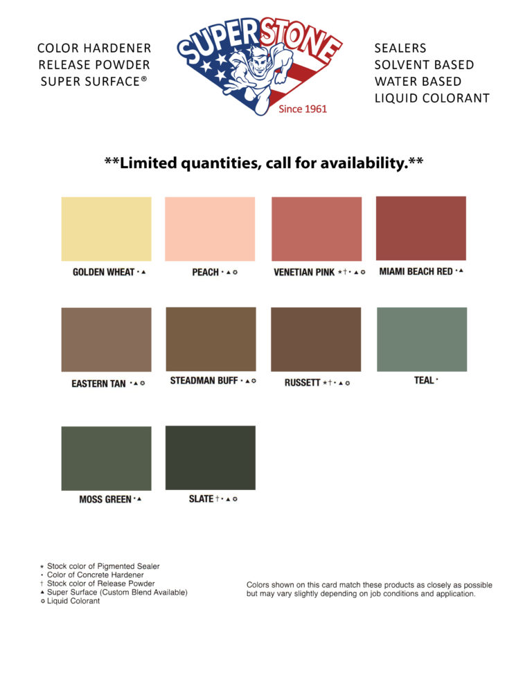 Color Charts – Super Stone, Inc.